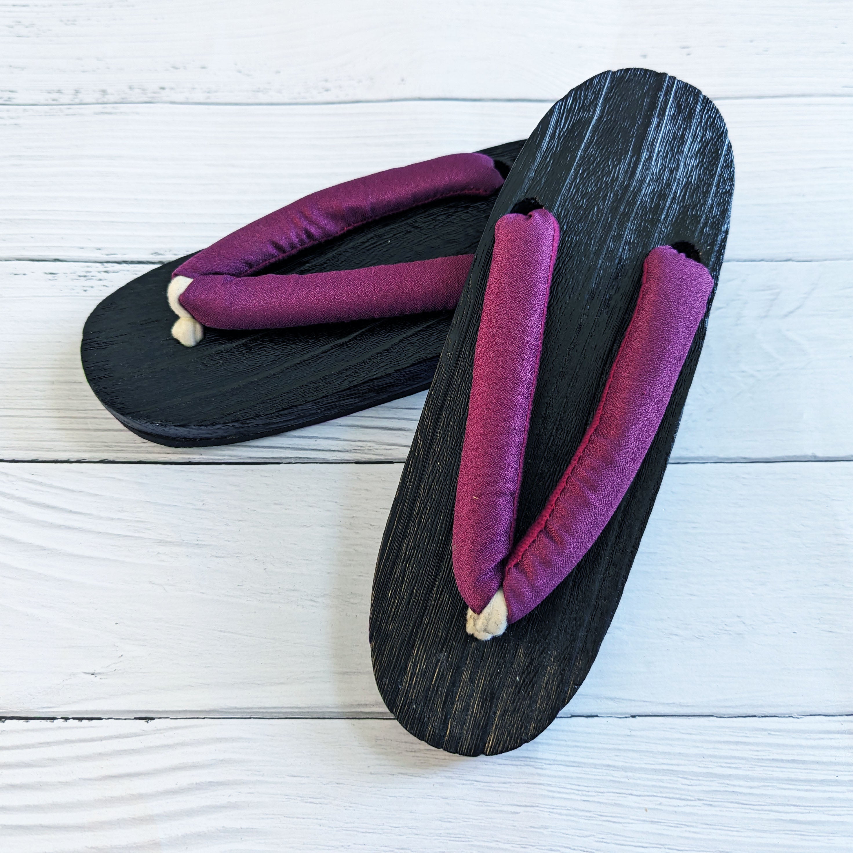 Japanese Traditional Geta Sandals - Simple Dark Purple for Yukata ...