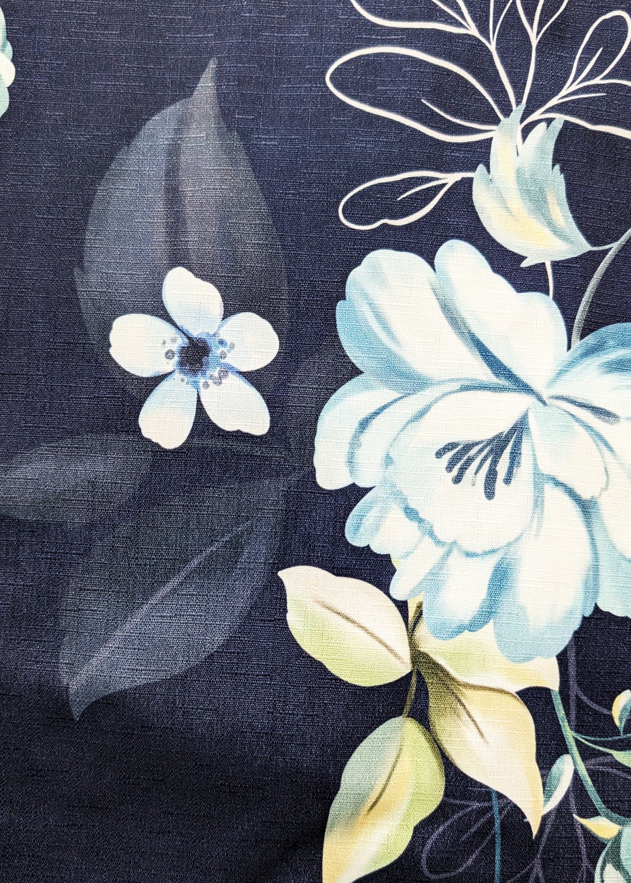 Japanese Traditional Yukata Kimono Plus Size - Blue Flowers in Navy – Modern Sakura