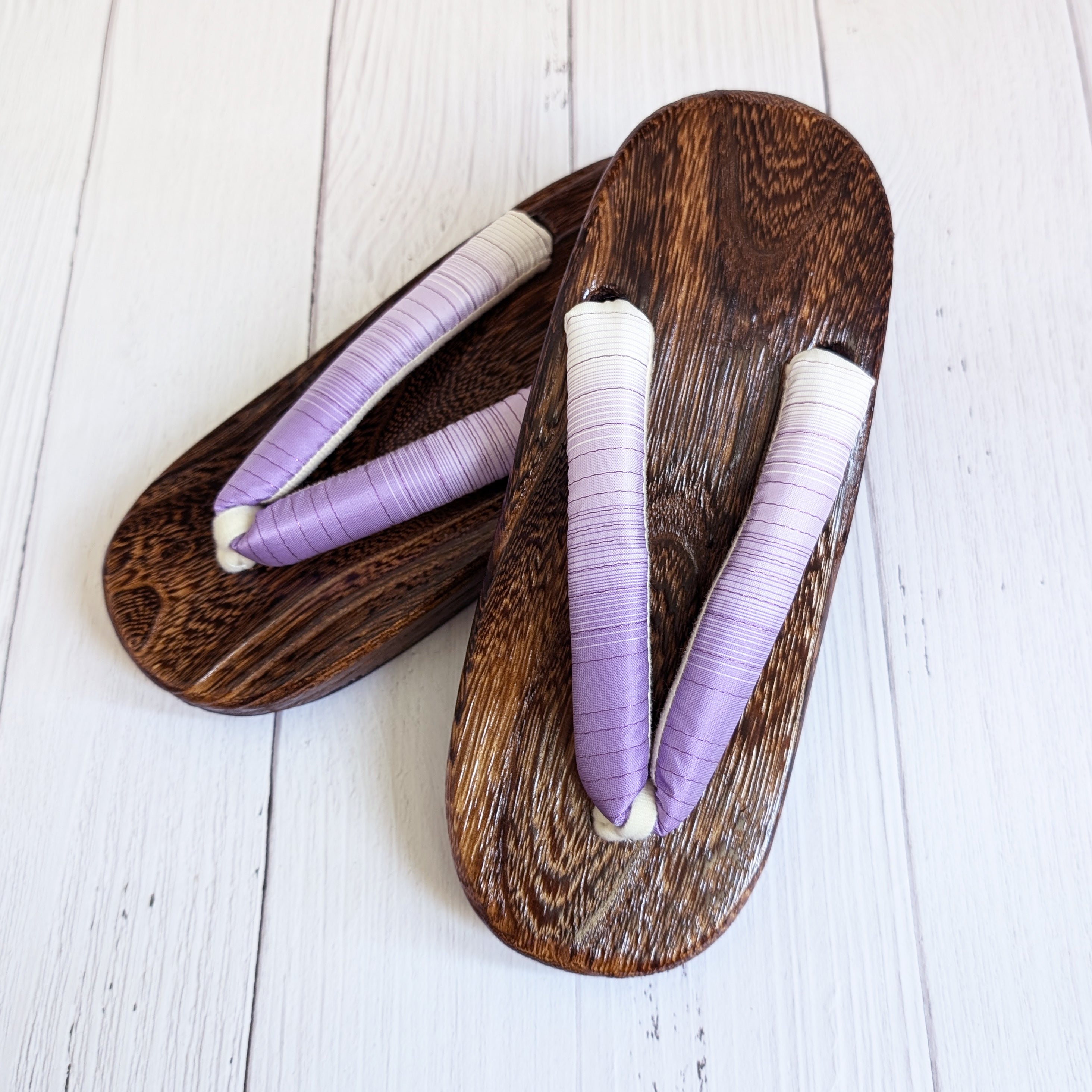 Japanese Traditional Women's Wooden Geta Sandals - Gradient Purple ...