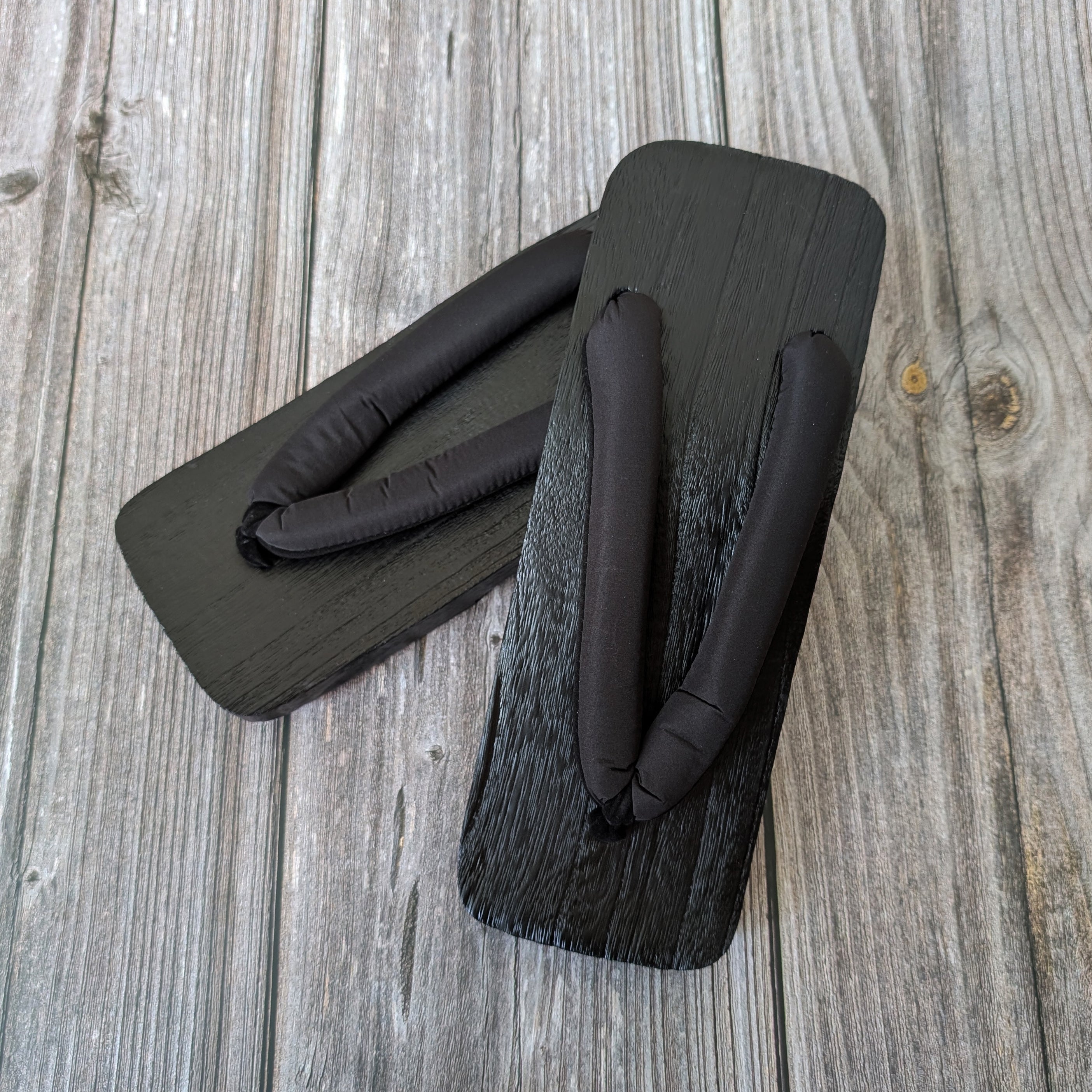 Japanese Traditional Men's Wooden Geta Sandals - Simple Black – Modern ...