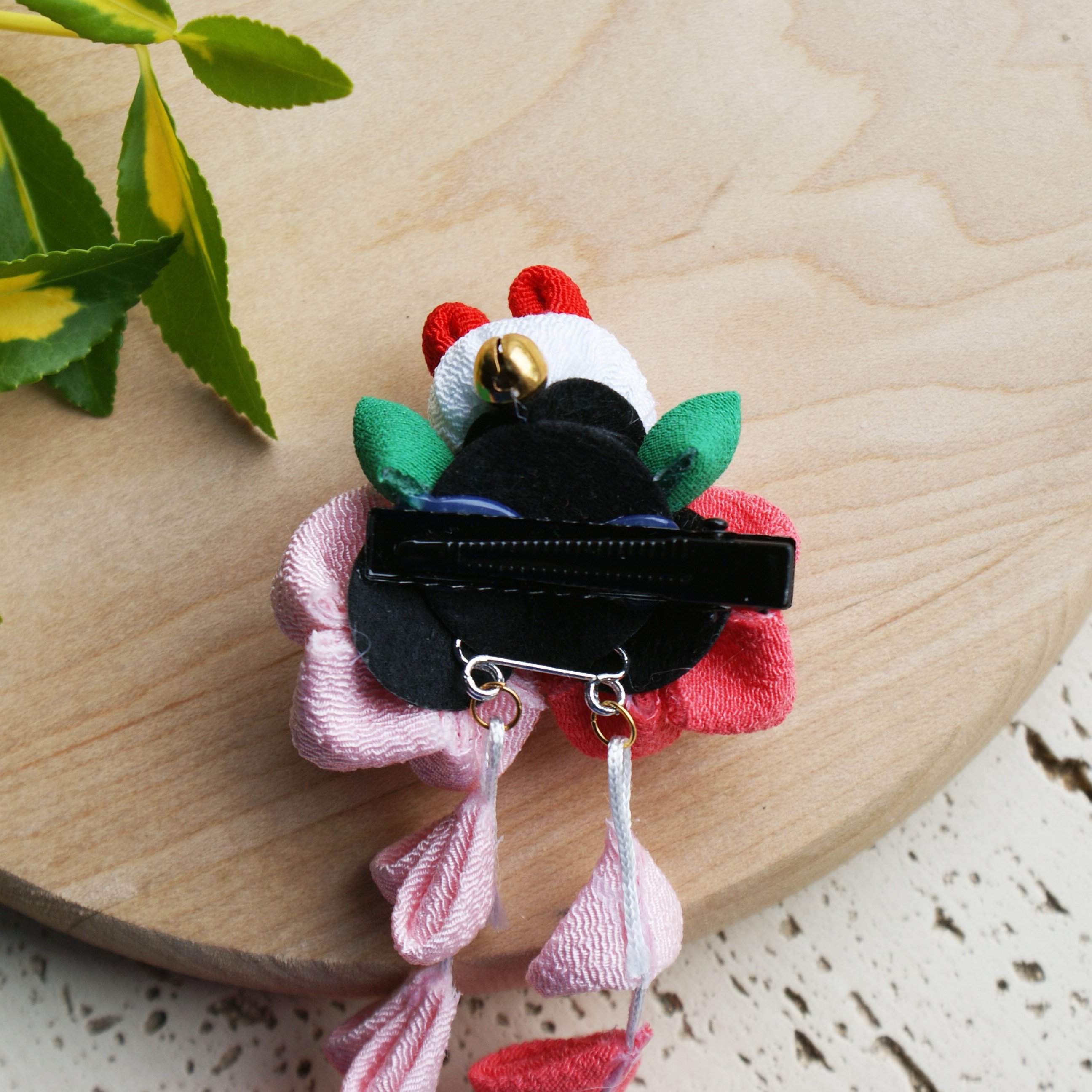 Rabbit and Plum Blossoms Dangle Hair Clip - Japanese Traditional ...